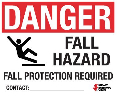 DANGER FALL HAZARD FALL PROTECTION REQUIRED – RDC Group