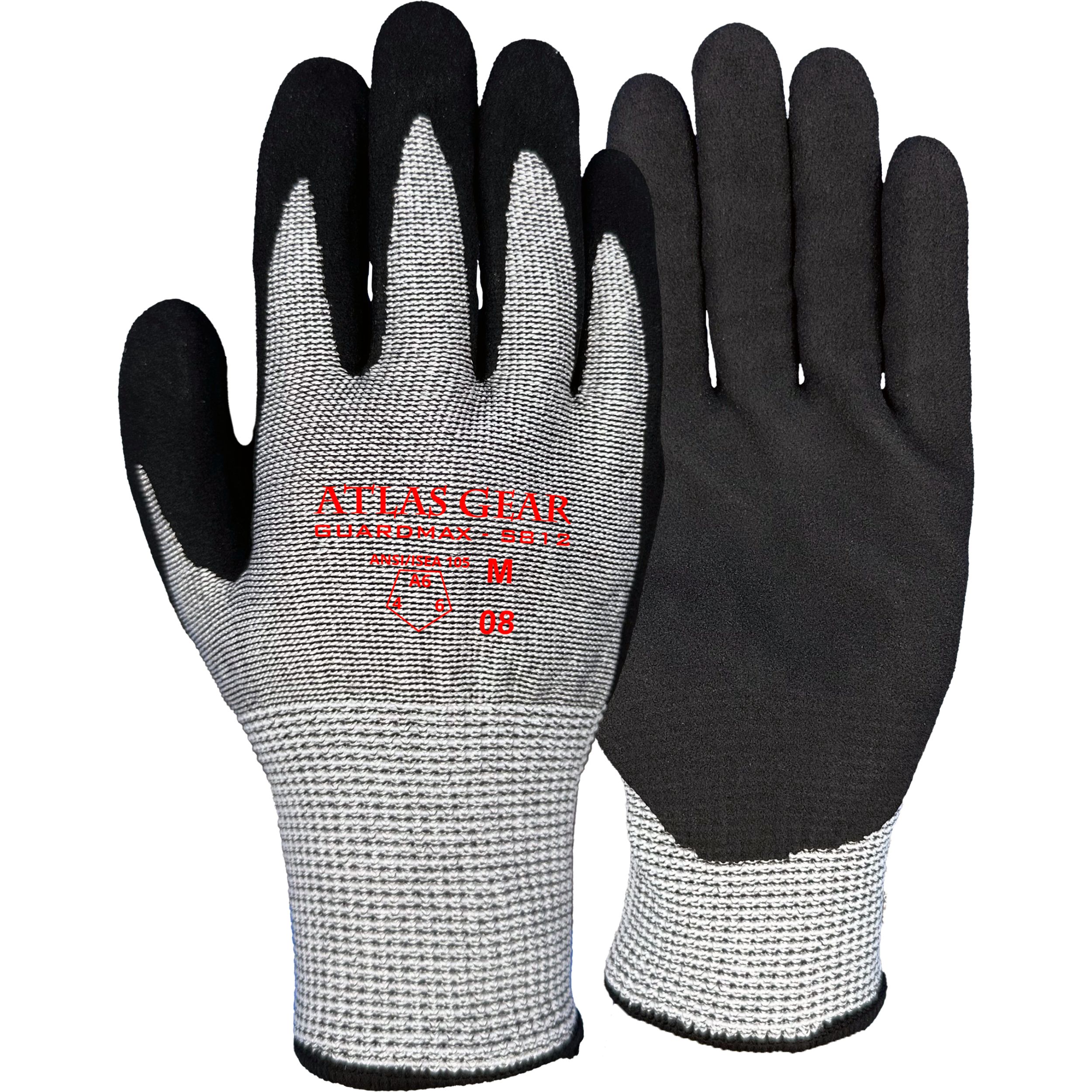 Atlas Gear GuardMax® ANSI Cut Level A6 Nitrile Coated Glove - S812 ...