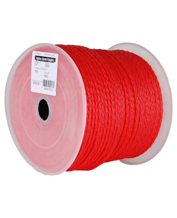 Barry Boulerice | 3/8" Red Hollow Braided Polypropylene Rope - 500ft ...